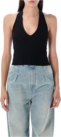 Éterne Femme, Tops, Noir, Taille: 40 FR Cropped Halter Top
