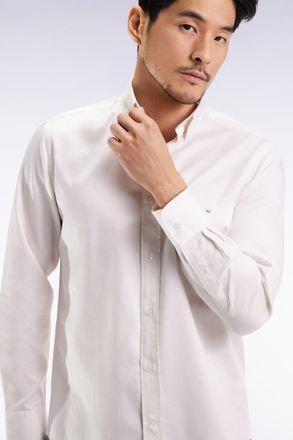 Eden Park Chemise En Coton Piqu&eacute; Blanc Coupe Droite