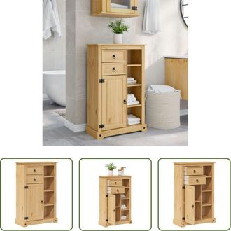 vidaXL vidaXL Kiefer Schrank - Badschrank Corona 70x33x110 cm Massivholz Kiefer