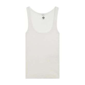 Versace Medusa Logo Geripptes Tanktop - - Tops - Damen - Wei&szlig; - S