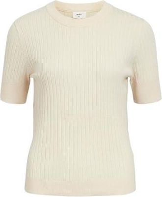 Object Objnoelle S/S Knit T-Shirt Noos, Sandshell/détail : mélange, XS Femme