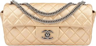 Chanel Crossbody Bags - Chanel Quilted Lambskin Single Flap Shoulder Bag - Gr. unisize - in Orange - f&uuml;r Damen