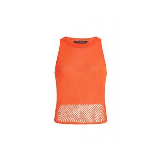 Karl Lagerfeld Femme, Tops, Rose, Taille: 40 FR Crochet Knit Top
