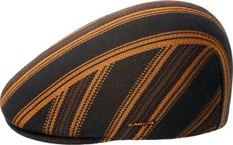 Kangol Nostalgia Stripe 507 Flatcap Schirmmütze Schiebermütze Herren - mit Schirm Herbst-Winter Winter - M (56-57 cm) schwarz