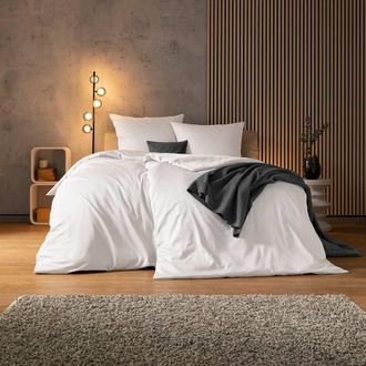 ESTELLA | Bettw&auml;sche Valetta | Mako-Satin | 155x220 + 80x80 | Weiss | mit seidigem Glanz | trocknerfest und pflegeleicht | atmungsaktiv | 100% hochwertige Bau