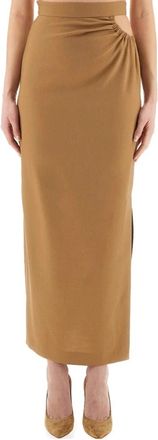 Max Mara Femme, Jupes, Beige, Taille: 36 FR Jupe Drap&eacute;e