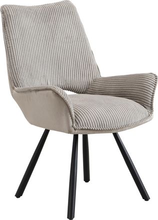 CARRYHOME Stuhl, Schwarz, Hellgrau, Metall, Textil, rund, 58x91x64 cm, Stoffauswahl, Esszimmer, St&uuml;hle, Esszimmerst&uuml;hle, Vierfu&szlig;st&uuml;hle