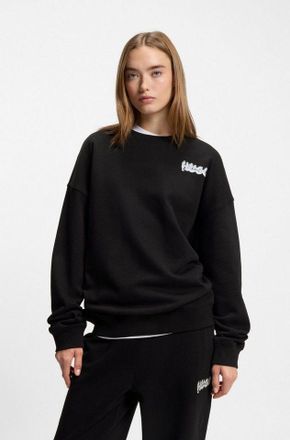 HUGO BOSS Sweatshirt Nyrocrew R&uuml;ckenaufdruck in Chrom-Optik, Rundhalsausschnitt, Loose fit