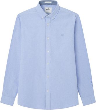 Springfield Herren Camisa Oxford Businesshemd, Azul Acero, L