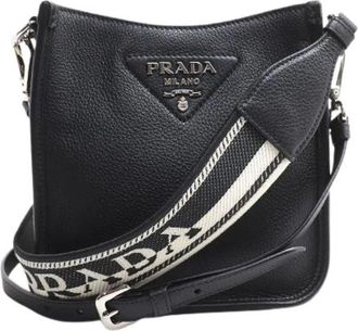 Prada Sac bandouli&egrave;re en cuir Vitello Daino Pre-owned - Femme - Pre-owned - Noir - Taille: ONE Size