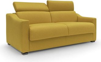 Divani.Store Amber Schlafsofa mit 18 cm hoher Matratze Stoff T05 171 cm (mat. 120x197) gelb - giallo