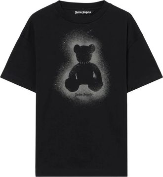 Palm Angels Homme, Tops, Noir, Taille: S Spray Bear Over Tee