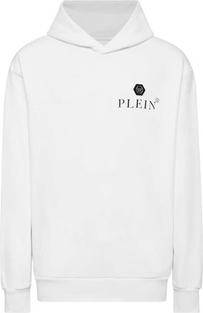 Philipp Plein Homme, Sweatshirts et sweats &agrave; capuche, Blanc, Taille: L Hooded SweaT-shirt Hexagon