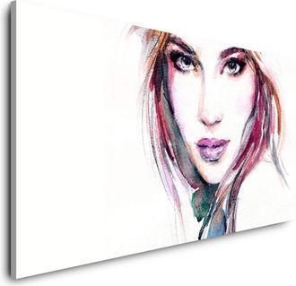 Paul Sinus Art Frauen Portrait 120x 60cm Panorama Leinwand Bild XXL Format Wandbilder Wohnzimmer Wohnung Deko Kunstdrucke