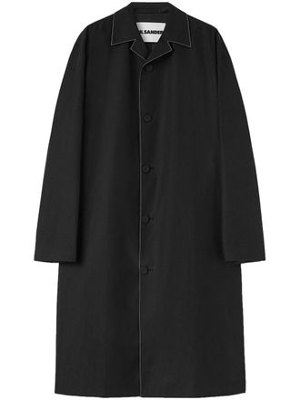 Jil Sander manteau mi-long &agrave; boutonni&egrave;re - Noir