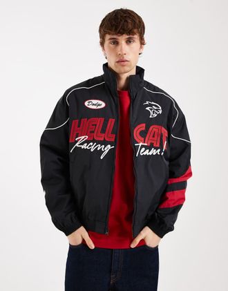 Hollister Veste en nylon &agrave; imprim&eacute; graphique course - Noir