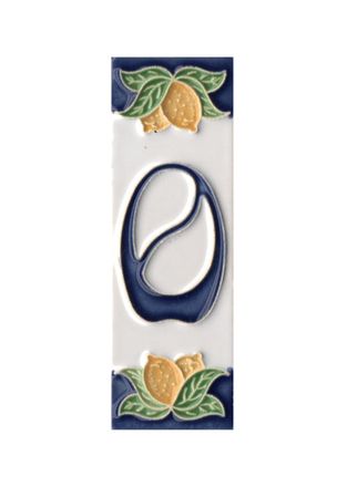 Generic Hausnummern, italienische Keramik-Zahlen und Buchstaben, Zitronendesign, Fliesengr&ouml;&szlig;e: 10 cm x 3,5 cm