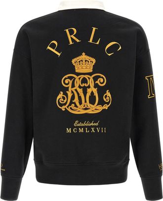 Polo Ralph Lauren Big Pony Logo-Embroidered Rugby Sweatshirt - Black
