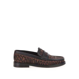 Moschino Femme, Chaussures, Brun, Taille: 36 EU Logo Mocassins