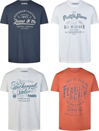 Riverso Tshirt Herren Baumwolle Regular Fit RIVLeon 4er Set Pack Rundhals Kurzarm Sommer Tee Shirt Print, Gr&ouml;&szlig;e:XXL, Farbe:Farbmix 11