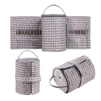 Generic Fashine Leere Kleine Garn Aufbewahrungstasche Tragbare Gestrickte Wolltaschen Faltbare Cerchet Haken for N&auml;hwerkzeuge Zubeh&ouml;r Geschenk(Empty Bag-Gray)