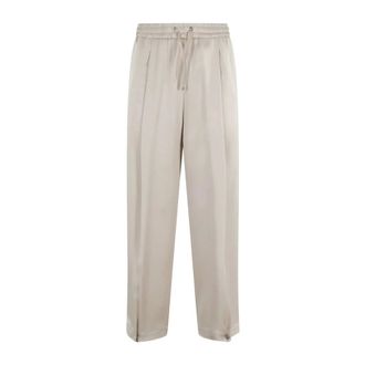 Herno Femme, Pantalons, Beige, Taille: 38 FR Pleated Drawstring Pants