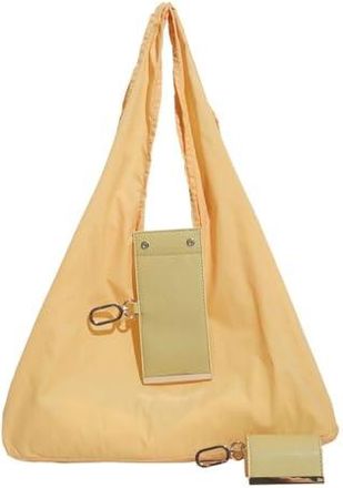 Generic Sac fourre-tout, pliable et extensible avec porte-cl&eacute;s sac fourre-tout multifonction compact pour le shopping usage quotidien, jaune, 39*28*7CM