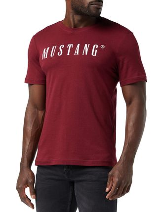 Mustang Jeans Herren Style Alex C Logo Tee T-Shirt, Zinfandel, L