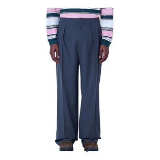 Lacoste Pantalon Tailleur Jacquard Coupe Droite Runway - Homme - Pantalons - Bleu - Taille: XS