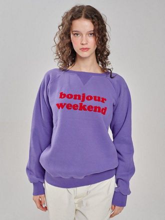 another brand Sweatshirt Bonjor Weekend hochwertiger bonjour weekend Flockprint