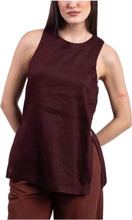 Ecoalf Ecoalf, Femme, Blouses et Chemises, Brun, Taille: 40 FR Tunique D&eacute;contract&eacute;e en Lin