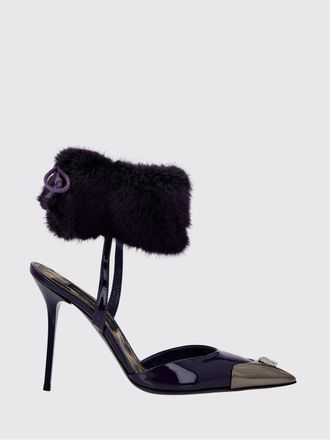 Philipp Plein Escarpins slingback en cuir verni avec Skull et talon aiguille