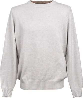 Brunello Cucinelli Homme, Pulls, Gris, Taille: 3XL Pull en cachemire bicolore