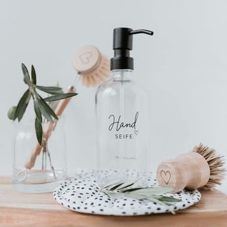 Eulenschnitt Seifenspender Handseife aus transparentem Glas 500 ml von Eulenschnitt