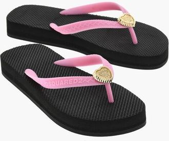 Dsquared2 Rubber Thong Sandals With Heart Detail size 37