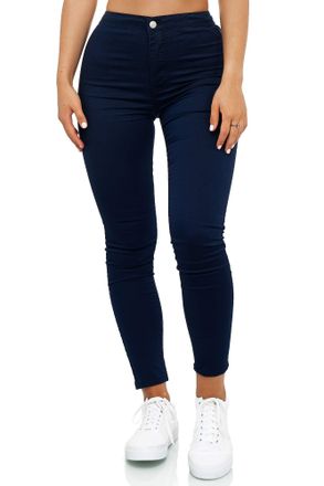 Elara Damen Jeans High Waist Slim Fit Chunkyrayan JS710-3 Blau 40 (L)