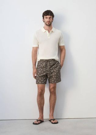 Mango Maillot de bain imprim&eacute; cordon marron - Homme - XS - MANGO MAN