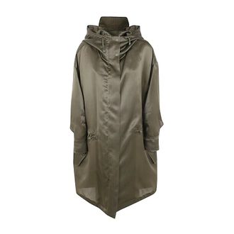 Max Mara Femme, Manteaux, Vert, Taille: 38 FR Parka de Luxe en Soie Organdi