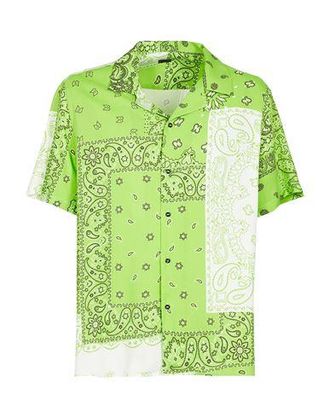 8 by YOOX PRINTED VISCOSE COLLAR CAMP SHIRT