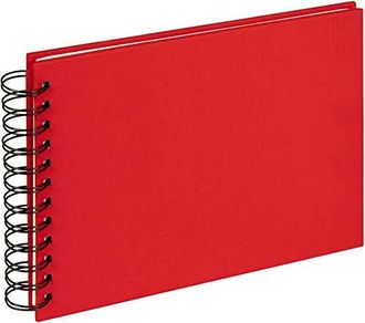 Walther Design Fotoalbum rot 23 x 17 cm Spiralalbum Leinen, Cloth SA-509-R