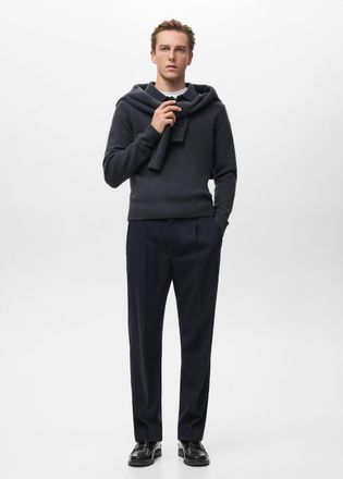 Mango Polo-Stricksweatshirt aus Wollgemisch indigoblau - Herren - XXL - MANGO MAN