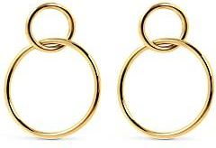 Singularu Boucles doreilles Sister. Laiton avec finition plaqué or 18 kt. Deux anneaux légers avec fermoir poussette. Bijoux pour femme