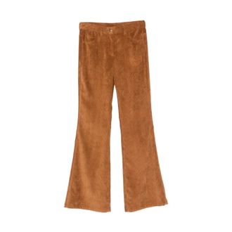 Moncler Femme, Pantalons, Beige, Taille: 36 FR Pantalon large en velours c&ocirc;tel&eacute;