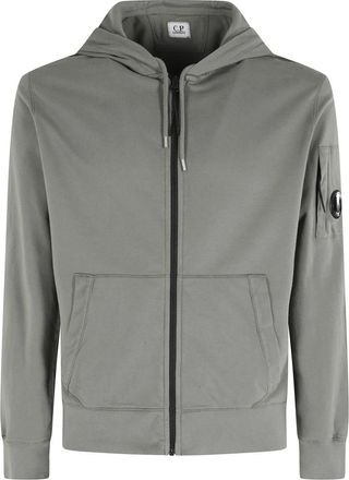 C.P. Company C.p. Company, Homme, Sweatshirts et sweats &agrave; capuche, Gris, Taille: XL Light Fleece Zip Hooded Lens SweaT-shirt