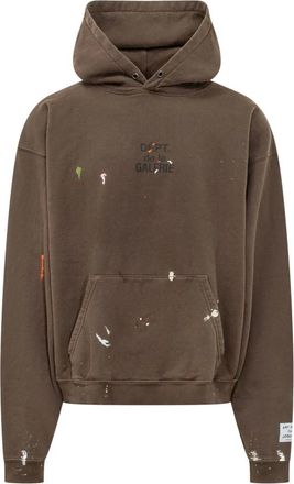 Gallery Dept. Homme, Sweatshirts et sweats &agrave; capuche, Beige, Taille: L French Logo Painted Sweat &agrave; capuche