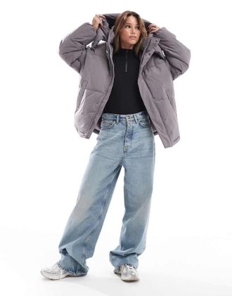 Stradivarius STR - Doudoune oversize - Gris ardoise