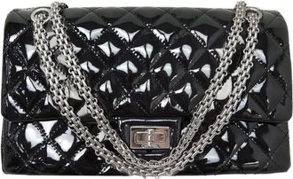 Chanel Crossbody Bags - CHANEL GRAND 2.55 HANDTASCHE AUS SCHWARZEM PATENTL - Gr. unisize - in Schwarz - f&uuml;r Damen