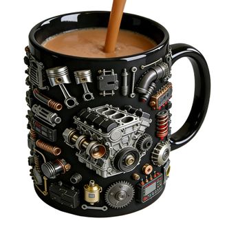 Generico Keramiktasse - mechanische Tasse im Retro-Design - Keramik Retro Motor mit rutschfestem Griff | f&uuml;r M&auml;nner, Ehemann, Autoliebhaber, Tee, Kaffee, Haus,