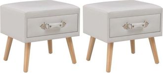 vidaXL Tables de chevet 2 pcs Blanc 40x35x40 cm Similicuir Vidaxl