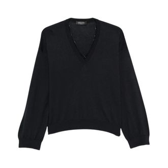 Fabiana Filippi V-Ausschnitt Strickware - - Knitwear - Damen - Blau - M